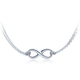 Double Chain Infinity Necklace Infinity Necklace Rhodium Plated