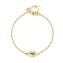 Evil Eye Bracelet Nazar Protective Talisman, Swarovski Evil Eye Braclet Montana Crystals Gold ...