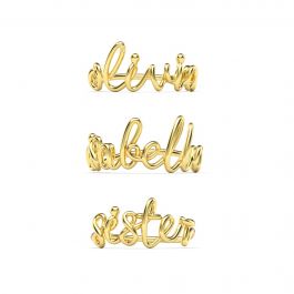 Calligraphy Name Personalised Ring in Sterling Silver Initial Ring ...